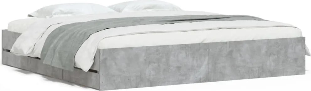 Rám postele se zásuvkami betonově šedý 180 x 200 cm kompozit 3207255
