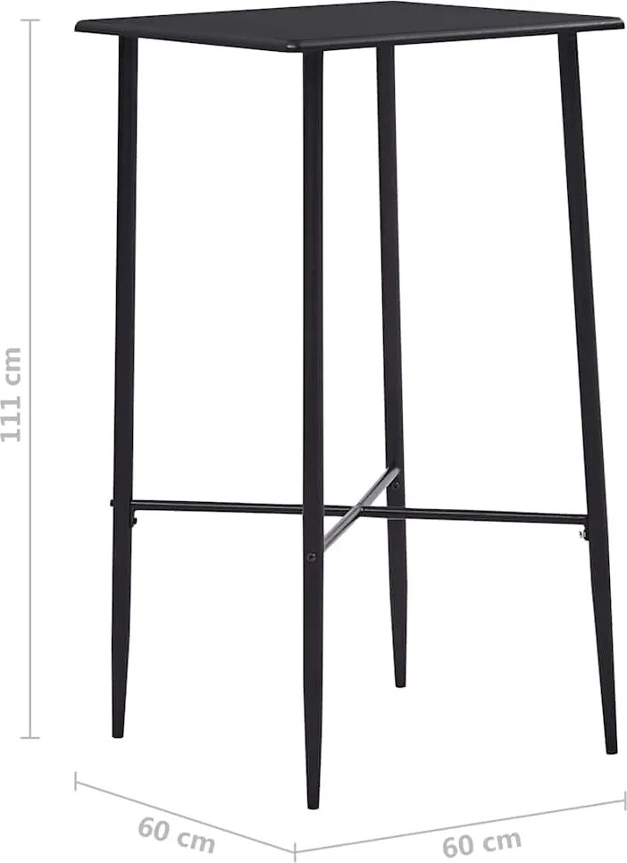 Barový stůl černý 60 x 60 x 111 cm MDF 281549