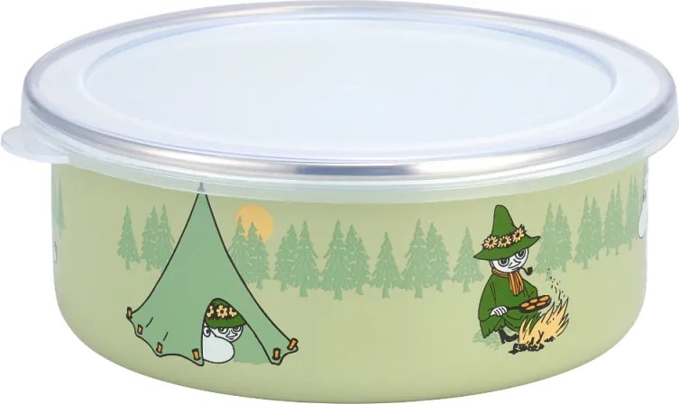 Miska s víkem Moomin Campers 0,8l, smalt / zelená