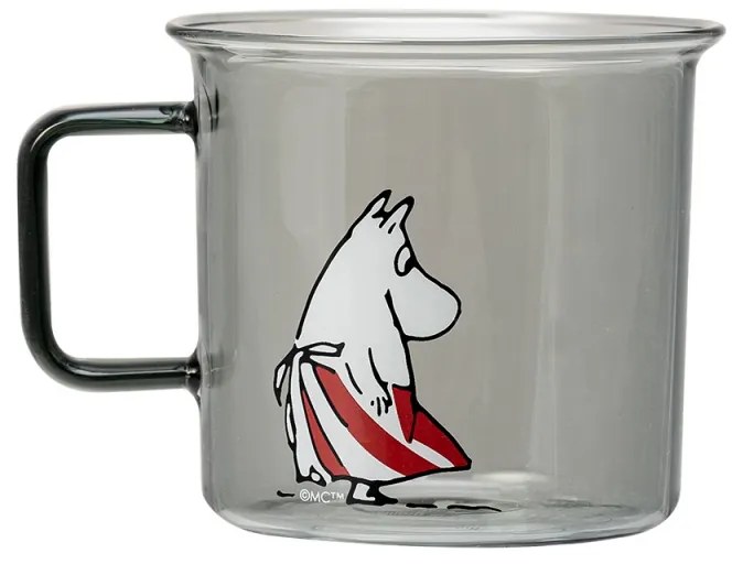 Skleněný hrnek Moominmamma 0,35l, šedý