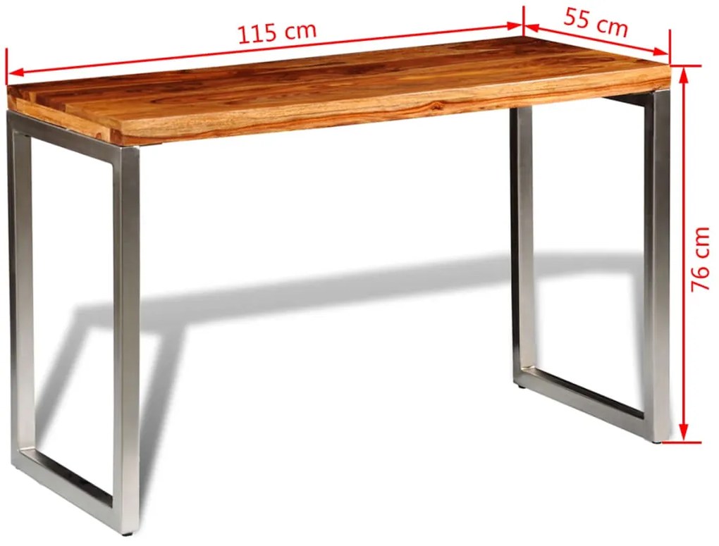 vidaXL Marketos Jídelní/kancelářský stůl masivní dřevo a ocelové nohy
