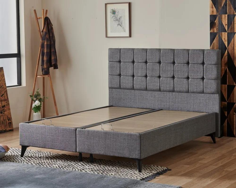 Čalouněná postel COMFORT PLUS - šedá 140 × 200 cm