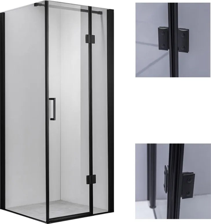BPS-koupelny Čtvercový sprchový kout ZES KZ1390B BL 90x90 černá/transparent - bez vaničky