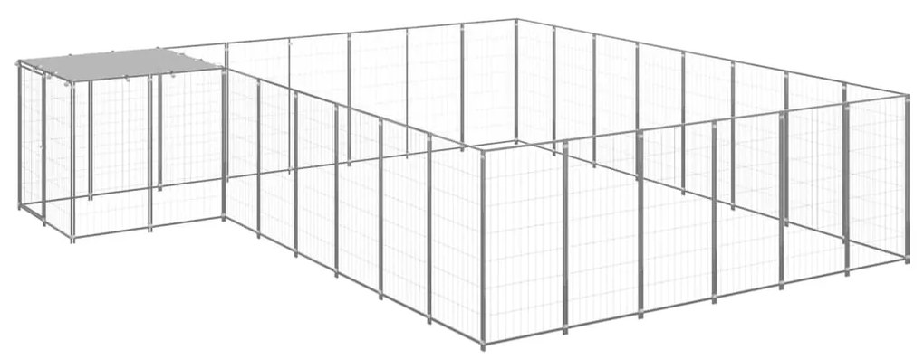 Psí kotec stříbrný 15,73 m² ocel