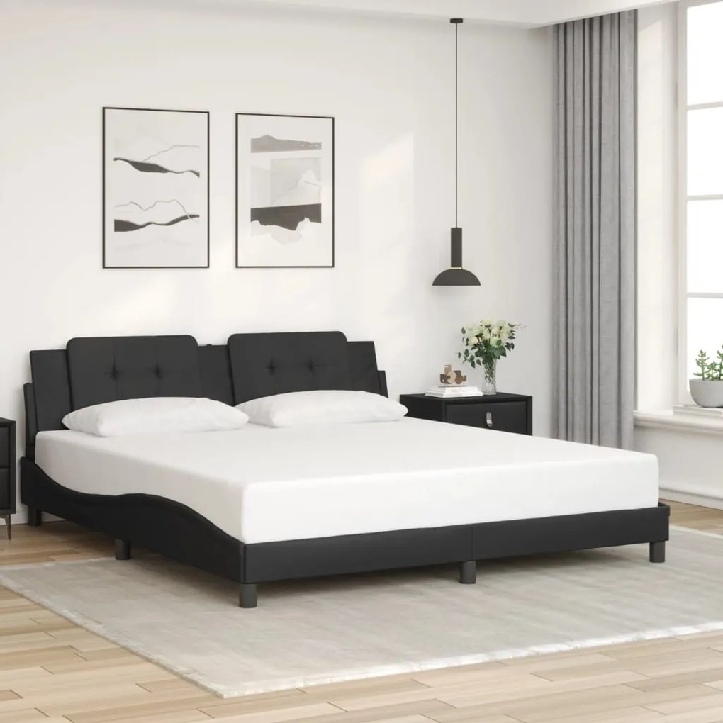 Rám postele s LED bez matrace Zadar černý 180 x 200 cm 3214124
