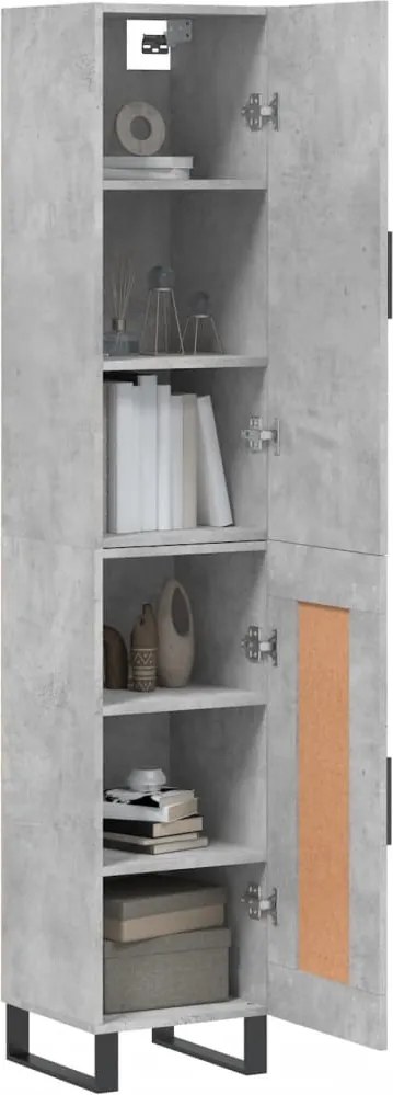 Skříň highboard betonově šedá 34,5x34x180 cm kompozitní dřevo 3199133