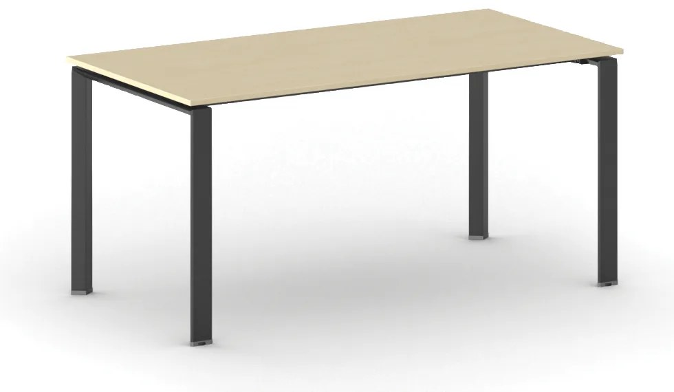 Jednací kancelářský stůl PRIMO INFINITY, 160x80 cm, černá podnož, bříza