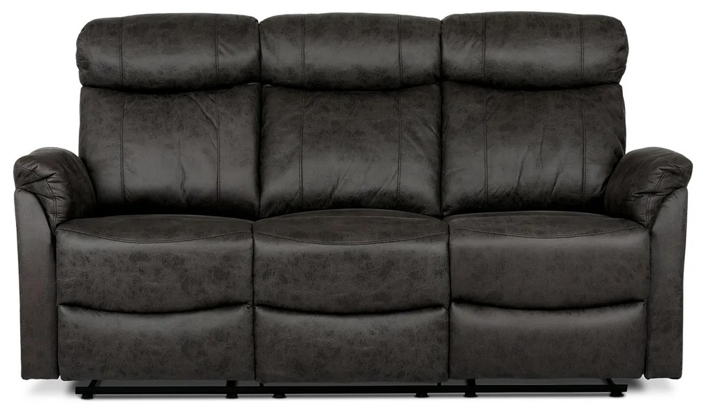 Relaxační sedačka 3+1+1, potah hnědá látka v dekoru broušené kůže, funkce Relax I/II s aretací - ASD-311 BR3