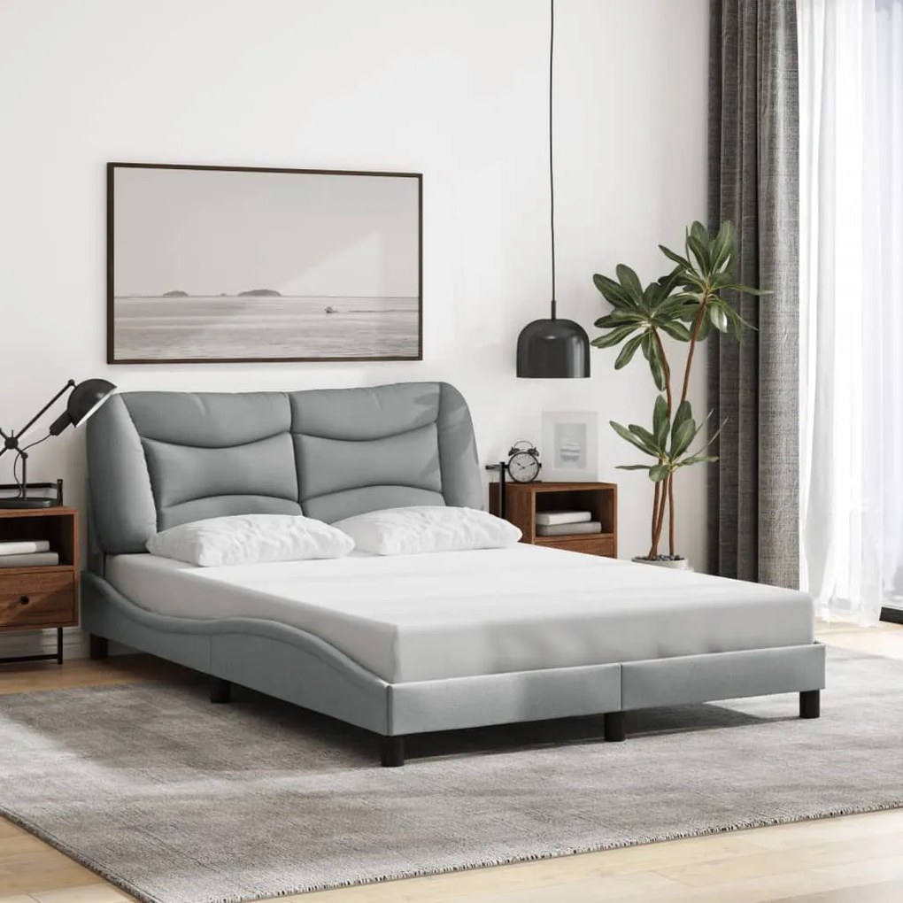 Rám postele s LED bez matrace Hvar Světle šedá 140x190 cm Látka 3213697