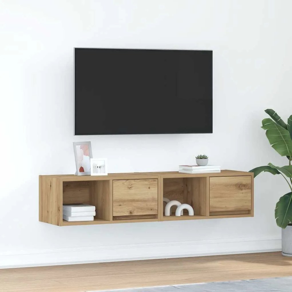 TV skříňky 2 ks Dub Artisan 60x31x25,5 cm Dřevěné konstrukce
