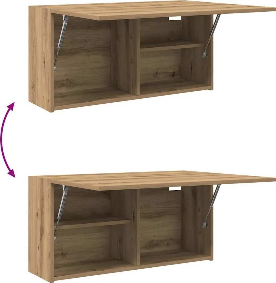 vidaXL Koupelnová nástěnná skříňka 80 x 25 x 40 cm kompozit [860093] Barva: dub artisan