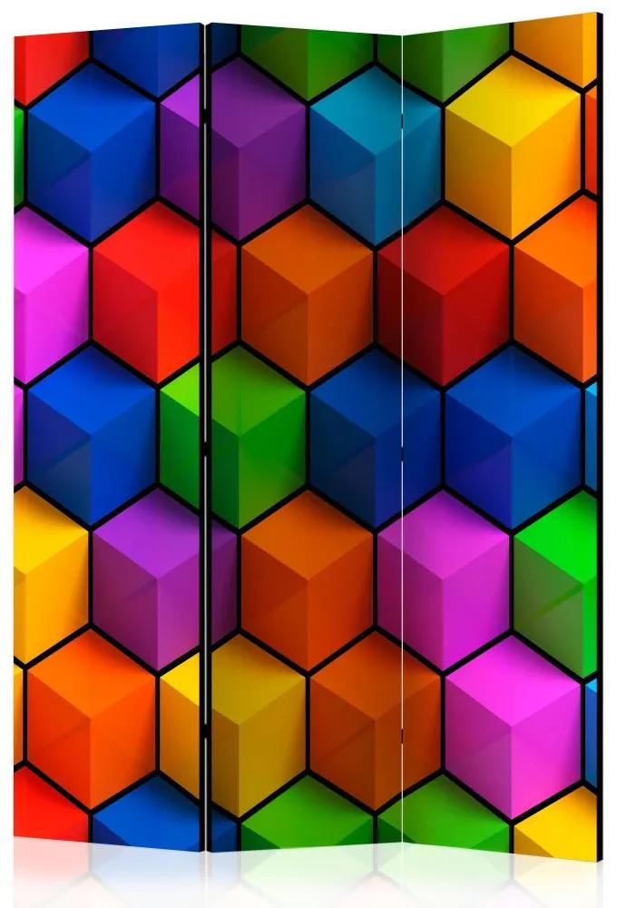 Paraván Colorful Geometric Boxes Dekorhome 135x172 cm (3-dílný)