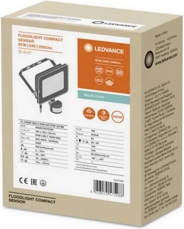 LED reflektor s pohybovým čidlem LEDVANCE FLOODLIGHT COMPACT 20W 4000K neutrální bílá