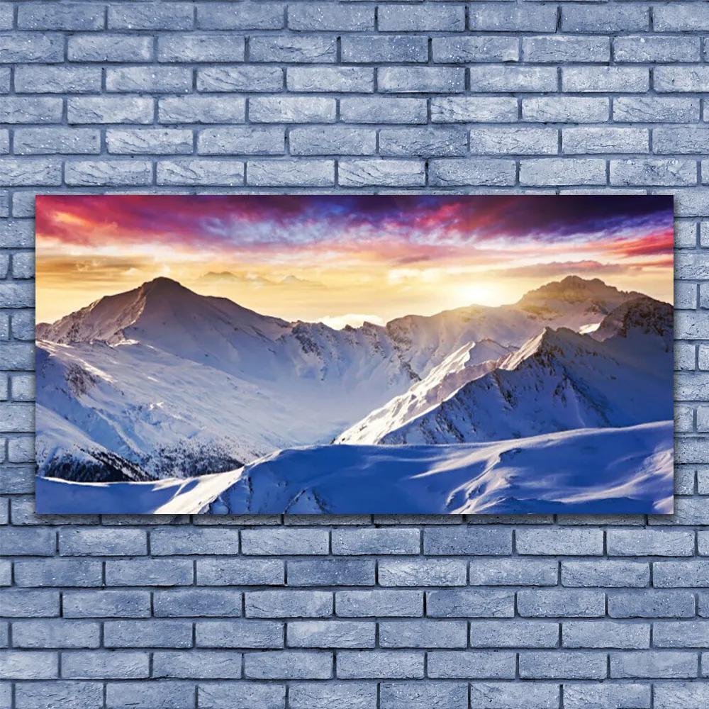 akrylový obraz Hory Sníh Krajina 120x60 cm