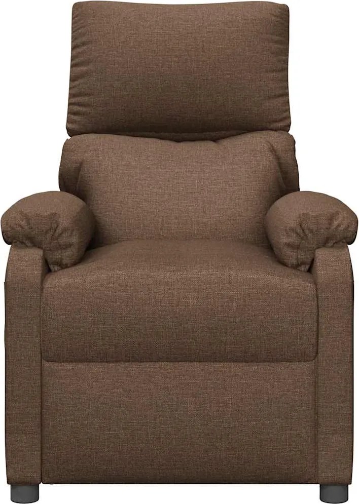 Polohovací křeslo hnědé textil 340179