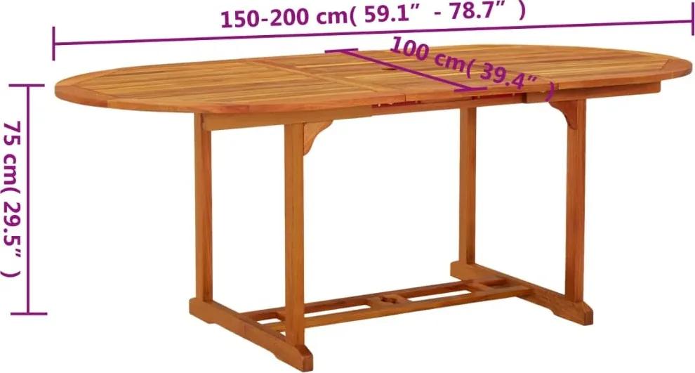 vidaXL Zahradní stůl 200 x 100 x 75 cm masivní eukalyptové dřevo [316068]