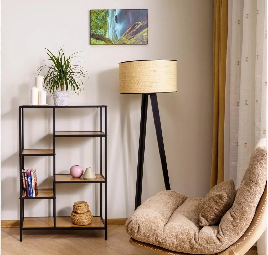 Regál Costa B 70 cm dub přírodní/černý