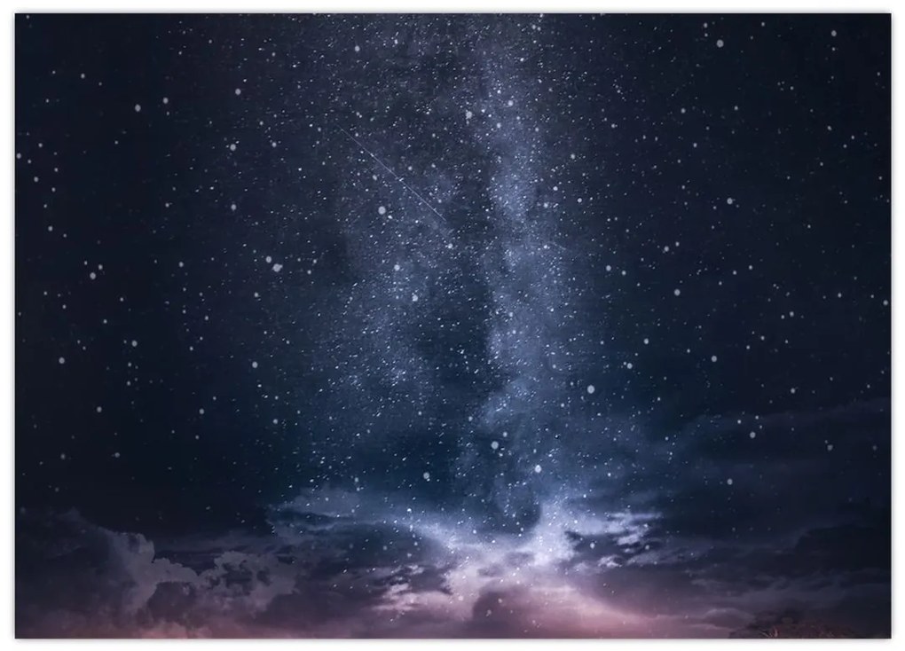 Skleněný obraz oblohy s hvězdami (70x50 cm)