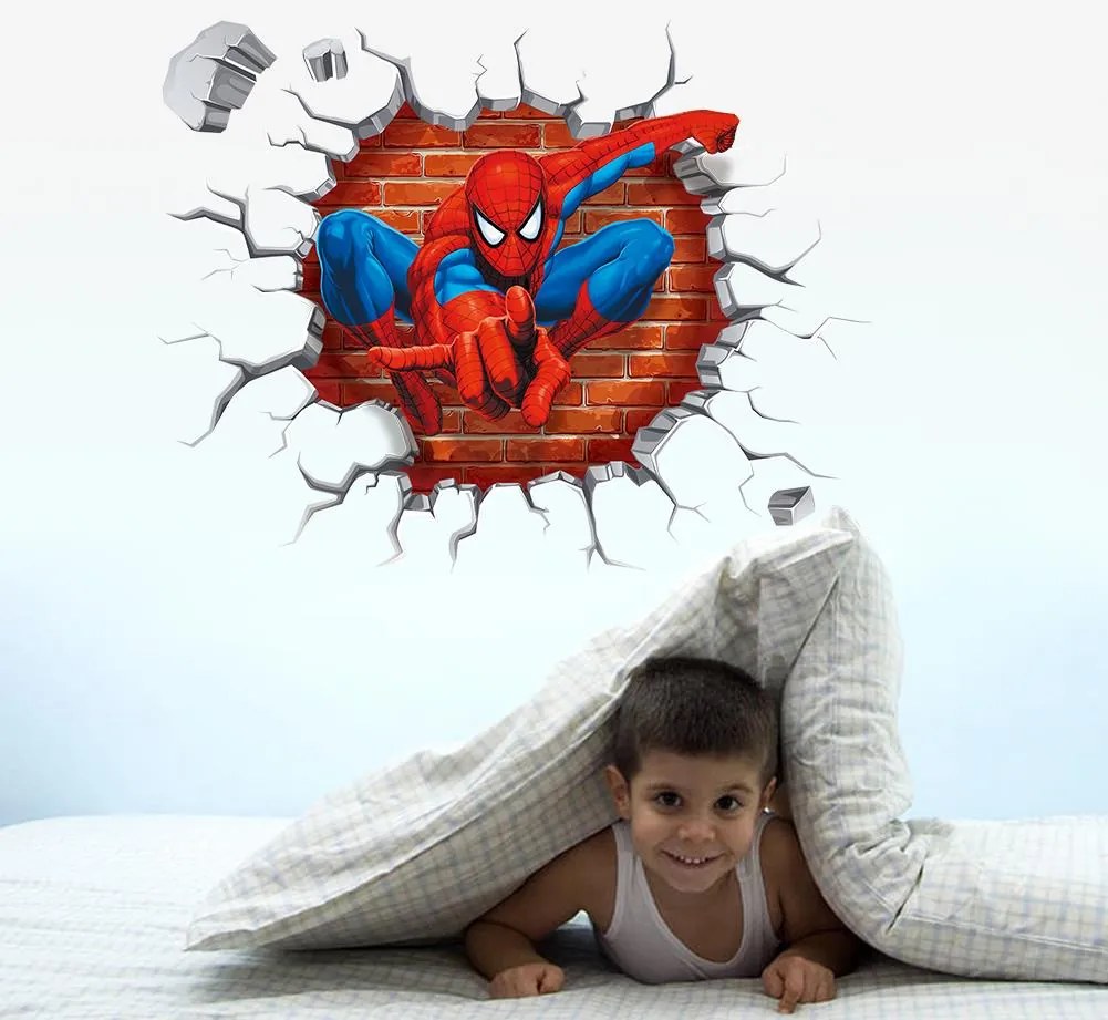 Živá Zeď Samolepka na zeď Spiderman ze zdi