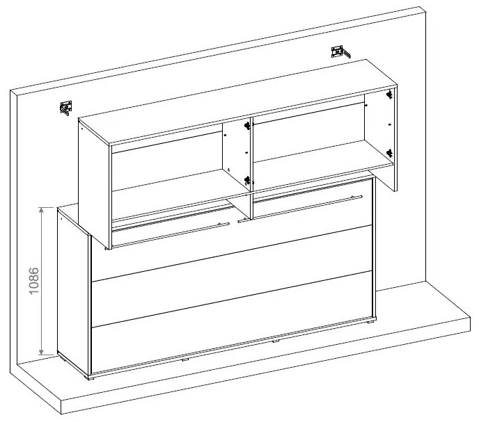 Dig-Net Nástavba Concept CP-11 - bílý mat, 215 x 108 cm