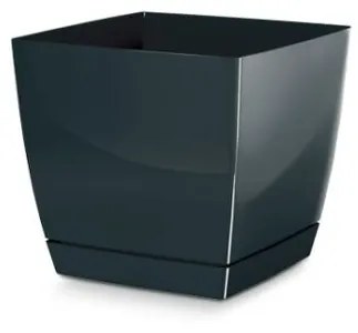 PROSPERPLAST Květináč - COUBI SQUARE P Průměr: 24 cm, Barva: grafit