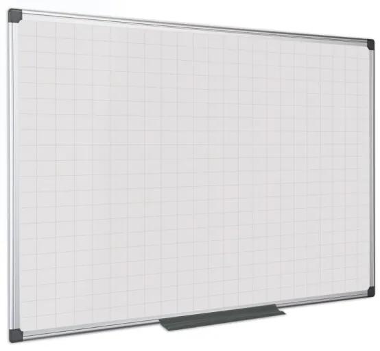 Bi-Office Bílá magnetická popisovací tabule s potiskem, čtverce/rastr, 1200 x 900 mm