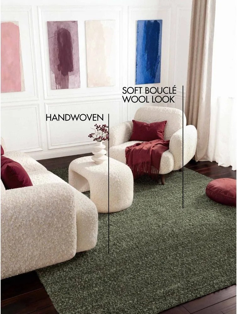 Zelený ručně tkaný koberec z materiálu bouclé 200x290 cm Notting Hill Portobello – Ted Baker