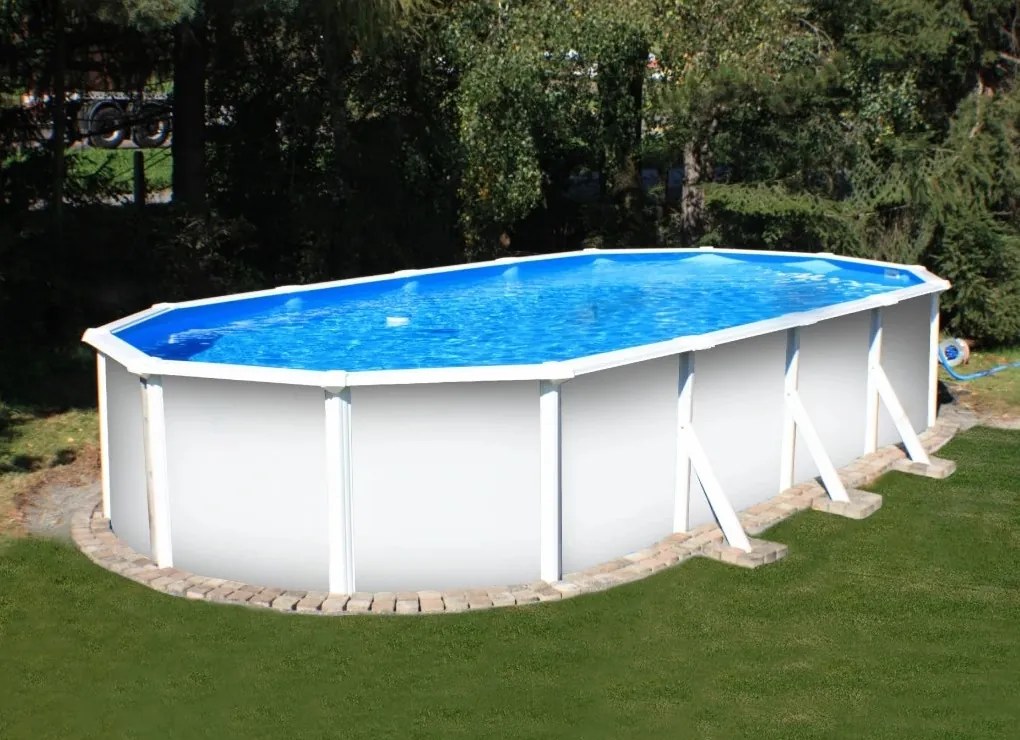 Planet Pool Nadzemní bazén s ocelovou stěnou Classic White/Blue 6,1 x 3,6 x 1,2 m 28914