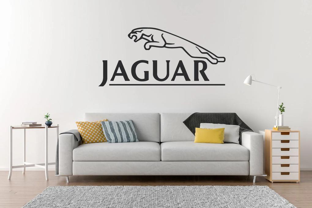 Lepy.cz Samolepka na zeď Jaguar - Logo Velikost (šířka x výška): 70x32cm, Barevná varianta: Světle růžová