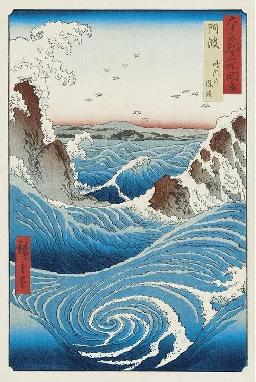 Plakát, Obraz - Hiroshige - Whirlpools, (61 x 91.5 cm)