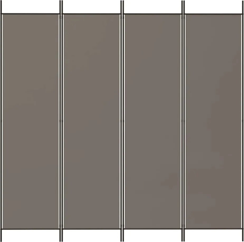 vidaXL 4dílný paraván 200x200 cm textil [350182] Barva: Hnědá