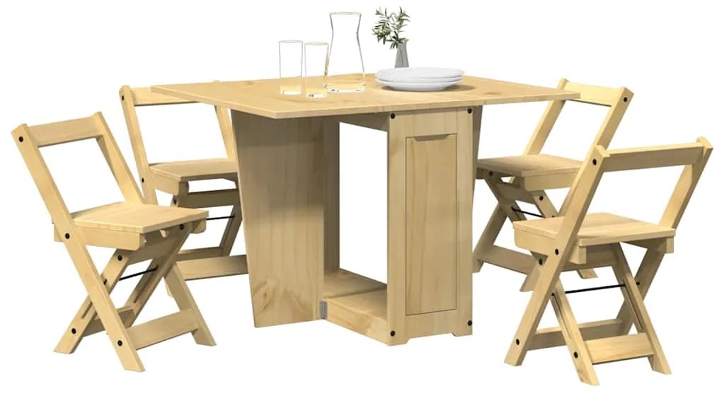 5dílný jídelní set Butterfly Corona skládací hnědý borovice 3295716