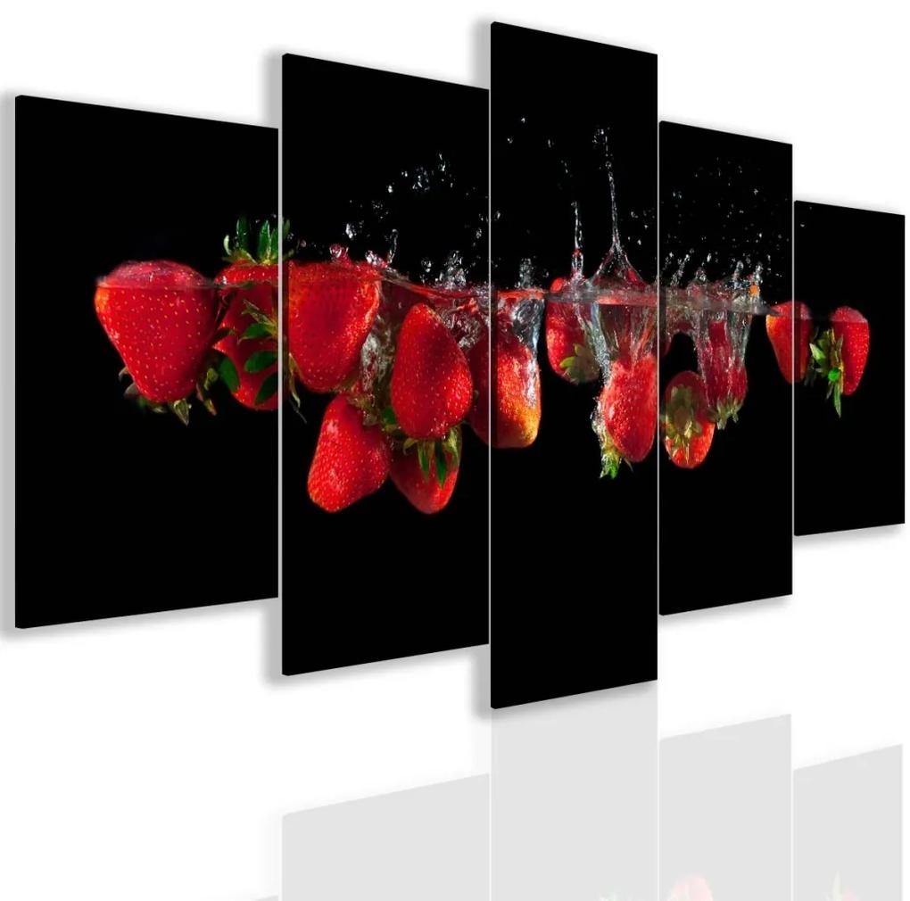 Malvis Malvis Pětidílný obraz červené jahody  150x75 cm