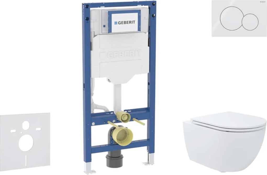 SANITINO - Set předstěnové instalace, klozetu Oudee a Slim sedátka softclose, tlačítko Sigma01, alpská bílá SANI11CA31150