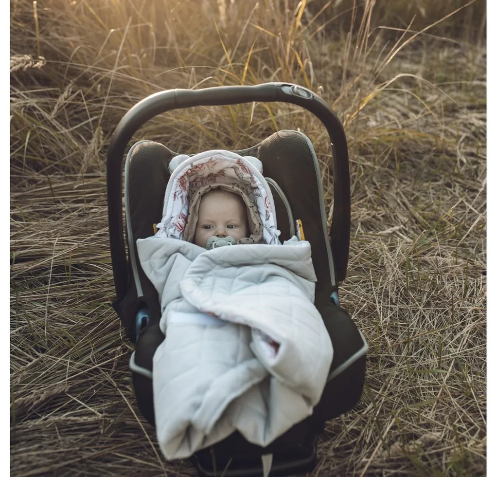 Babysteps Celoroční zavinovací deka do autosedačky pro miminko ÚSVIT + TMAVĚ ŠEDÁ