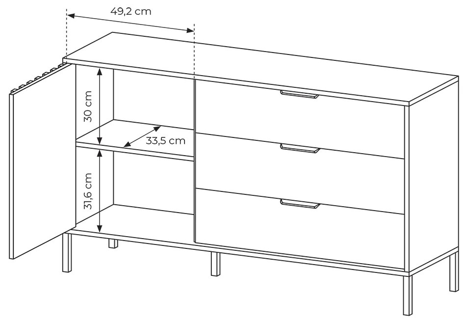 TALLY a | komoda 138 | 137,3 cm | artisan/antracit