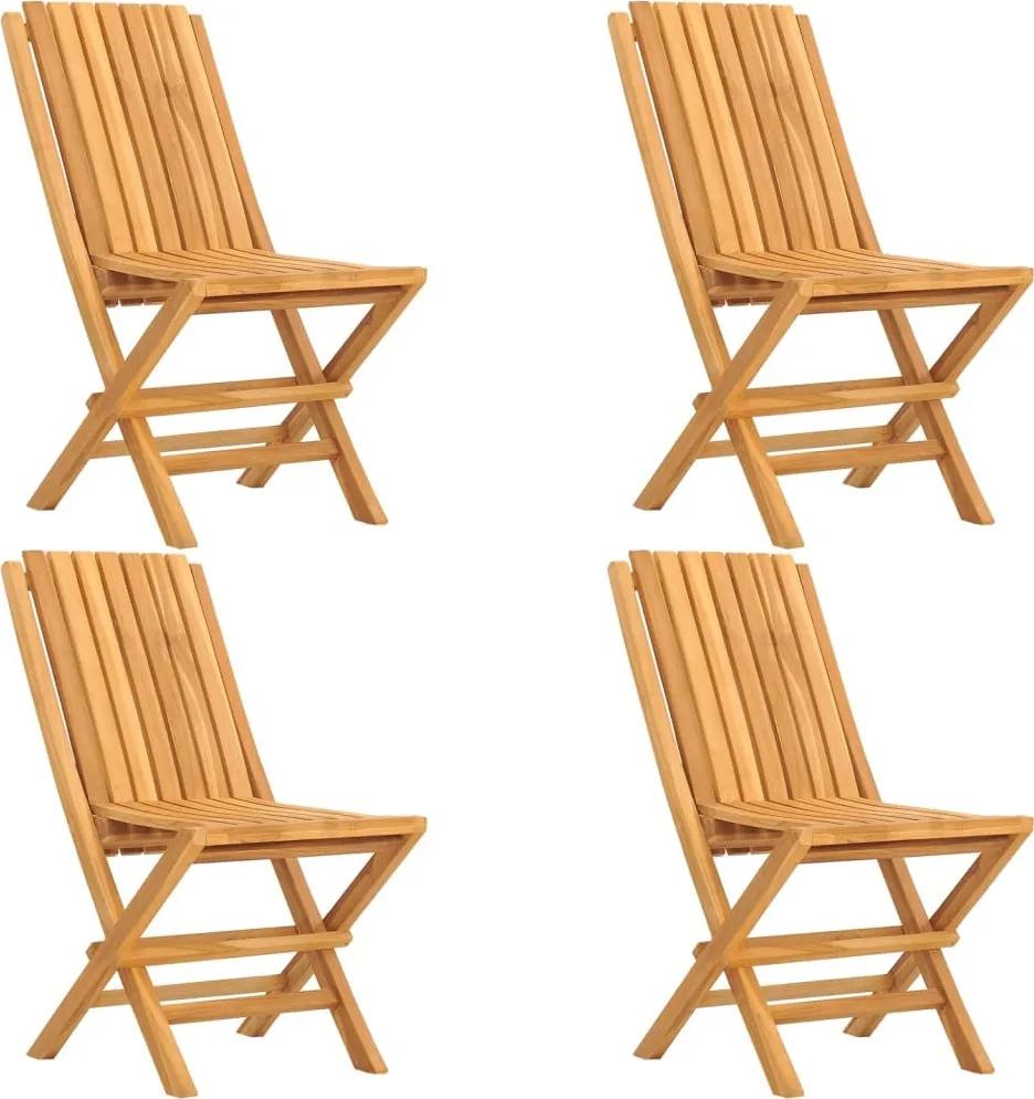 vidaXL Skládací zahradní židle 4 ks 47x47x89 cm masivní teakové dřevo [3155052]