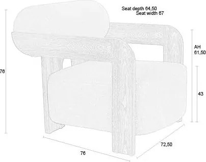 Béžové křeslo z textilie bouclé Oolong – Zuiver