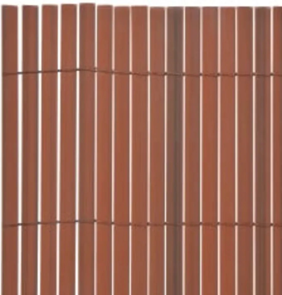 Oboustranný zahradní plot 110 x 500 cm hnědý 317164