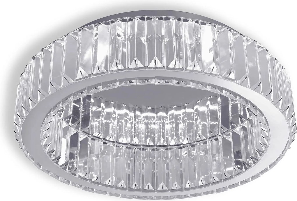 Toolight Toolight, křišťálové stropní svítidlo 40cm, 24W, 4000K, 1120lm, APP1742-C, chromová, OSW-09306