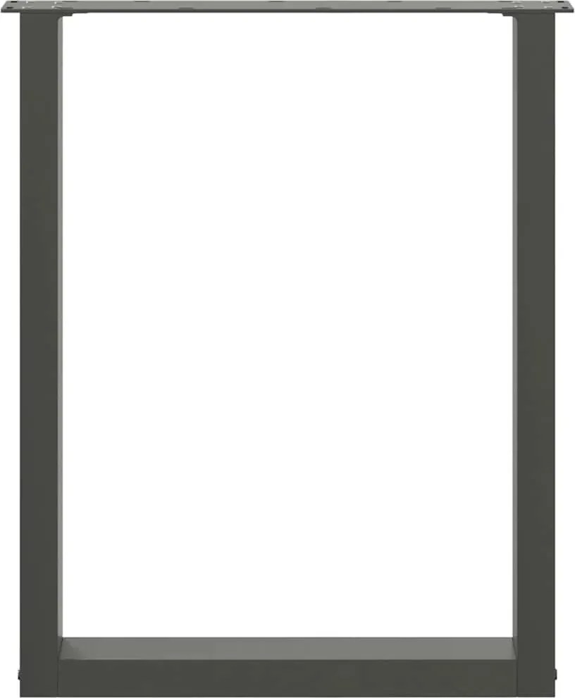 vidaXL Nohy k jídelnímu stolu ve tvaru U, 2 ks, ocel, 70 x (72-73) cm, ocel [4013185] Barva: antracitová