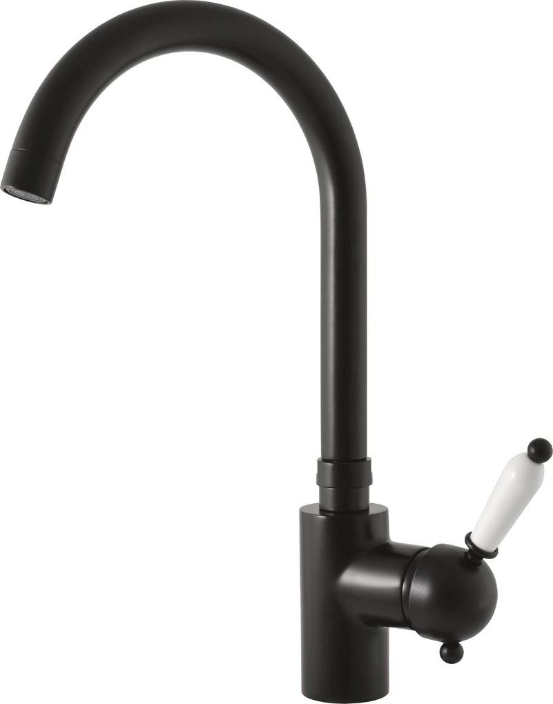 Slezák - RAV Dřezová baterie LABE - L519.x/4CMAT, Černá mat Připojovací hadičky - závit: 1/2"