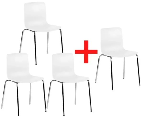 Konferenční židle DAVE, 3 + 1 ZDARMA, bílá
