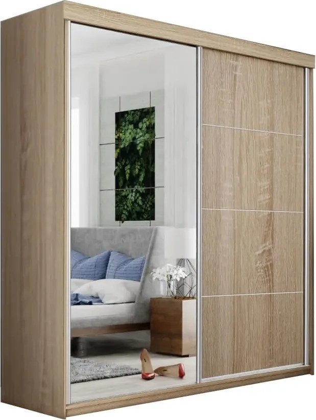 Posuvná skříň TOP PLUS B-23 - dub sonoma 150x200x62 cm