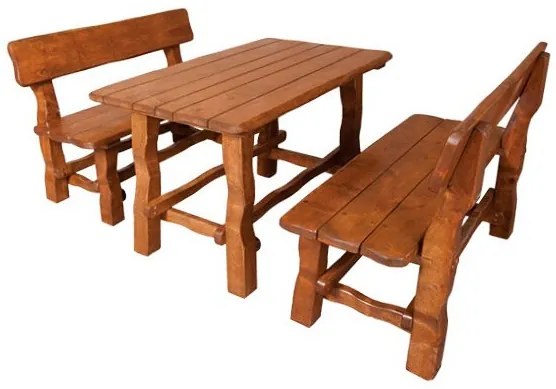 DREWMAX Zahradní stůl z masivního olšového dřeva 120 x 75 x 75 cm