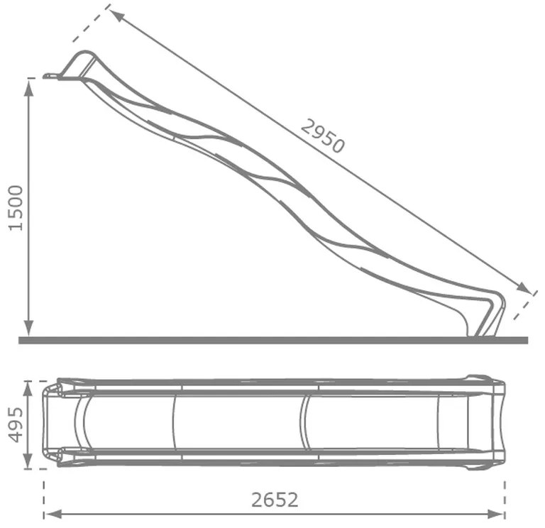 4iQ Group Dětská skluzavka 150 cm, délka 300 cm TMAVĚ ZELENÁ