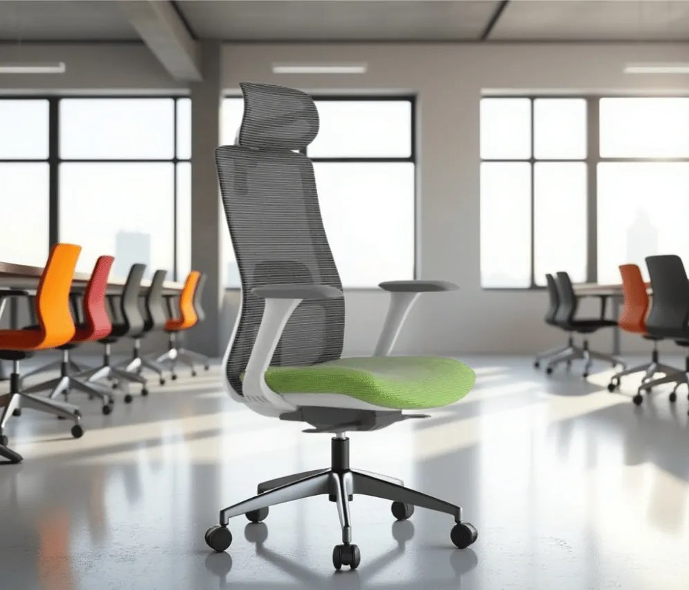 MERCURY Ergonomická kancelářská židle TIANA - šedá síťovina / zelená látka