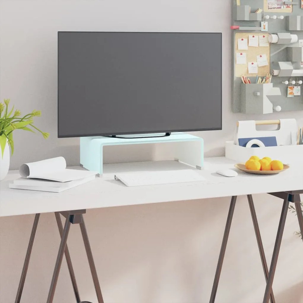 TV stolek / podstavec na monitor sklo zelený 40 x 25 x 11 cm 244142