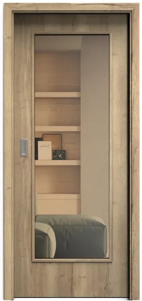 SAPELI ELEGANT KOMFORT M40 - CPL LAMINÁT - POSUVNÉ DVEŘE VČ. ZÁRUBNĚ - Dub Halifax Průchozí šířka (cm): 110, Průchozí výška (cm): 210
