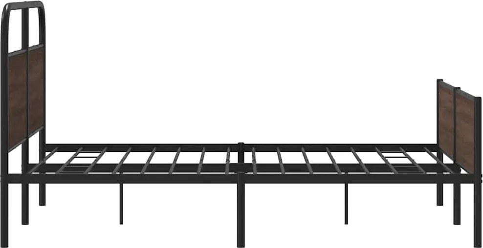 Kovový rám postele bez matrace hnědý dub 150 x 200 cm 3318708